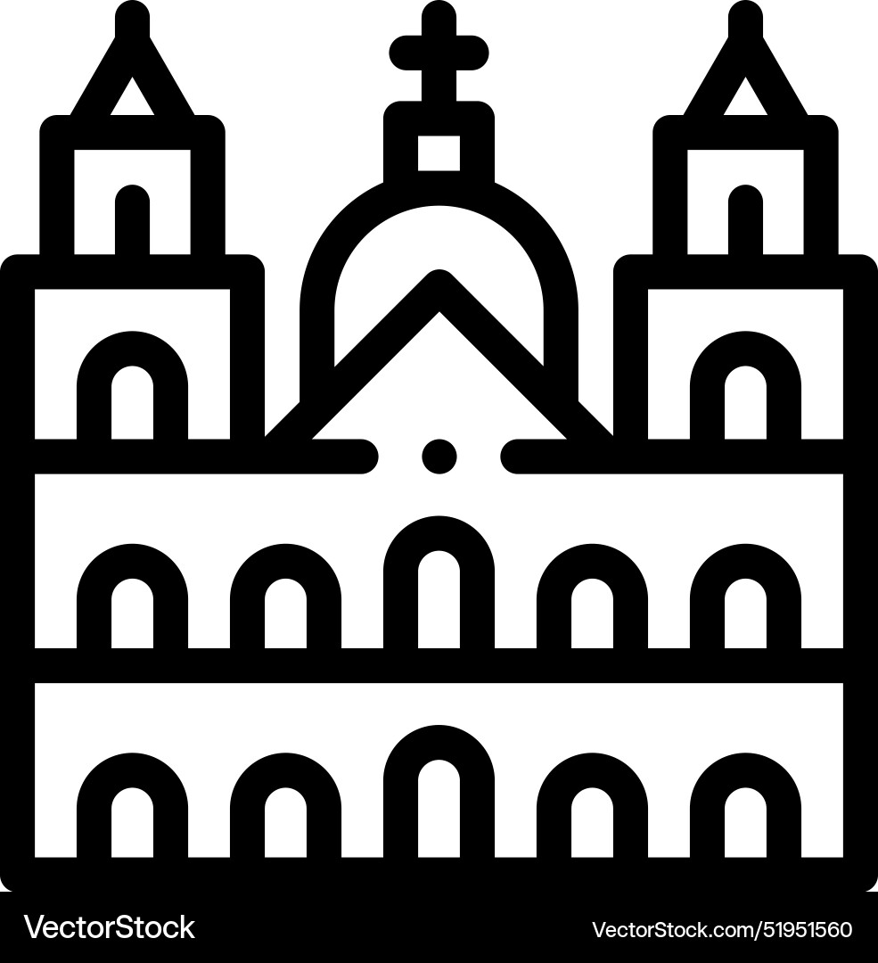 Church icon thin linear style design isolated Vector Image
