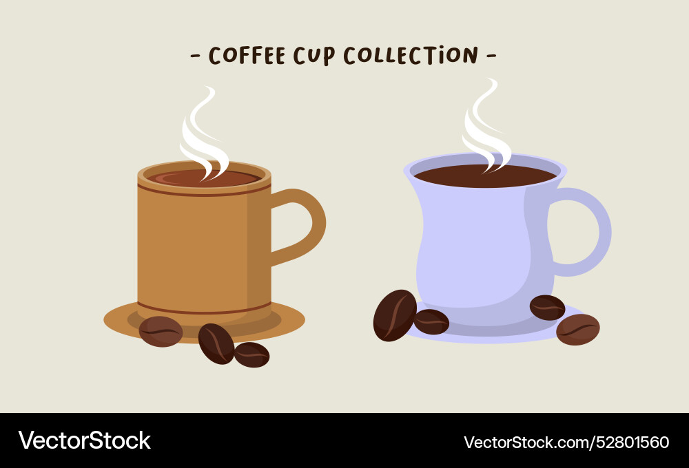 Coffee cup collection logo Royalty Free Vector Image