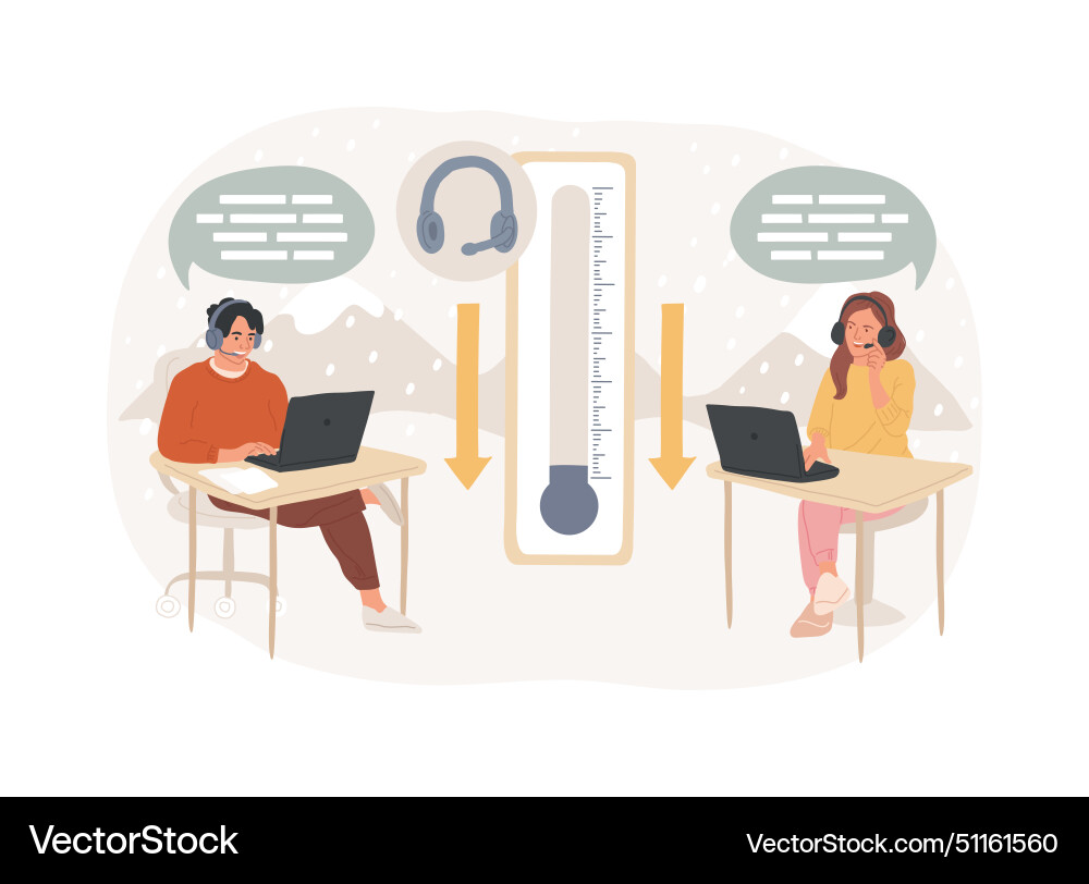 Cold calling isolated concept Royalty Free Vector Image