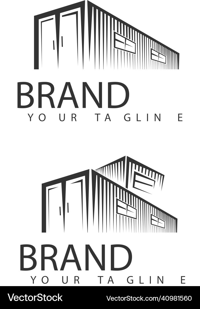 Container house logo Royalty Free Vector Image