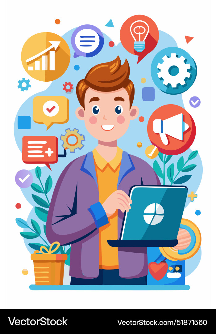 Digital marketing trends Royalty Free Vector Image