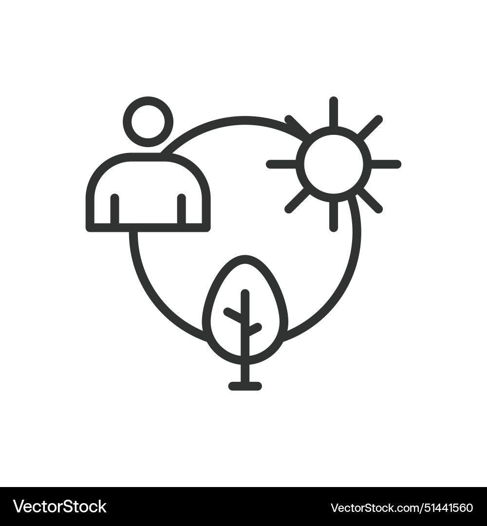 Ecosystem in line design environment Royalty Free Vector