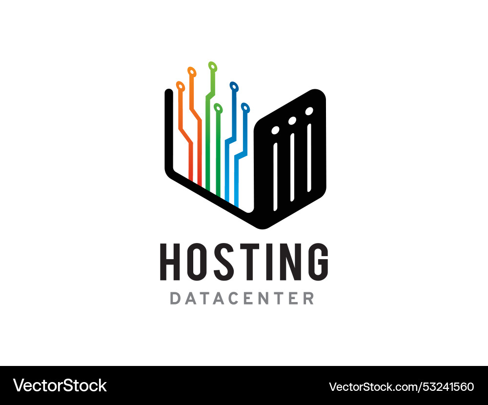 Hosting logo symbol or icon template Royalty Free Vector