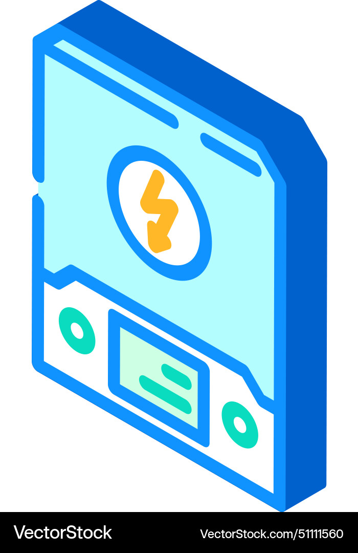 Inverter solar panel isometric icon Royalty Free Vector