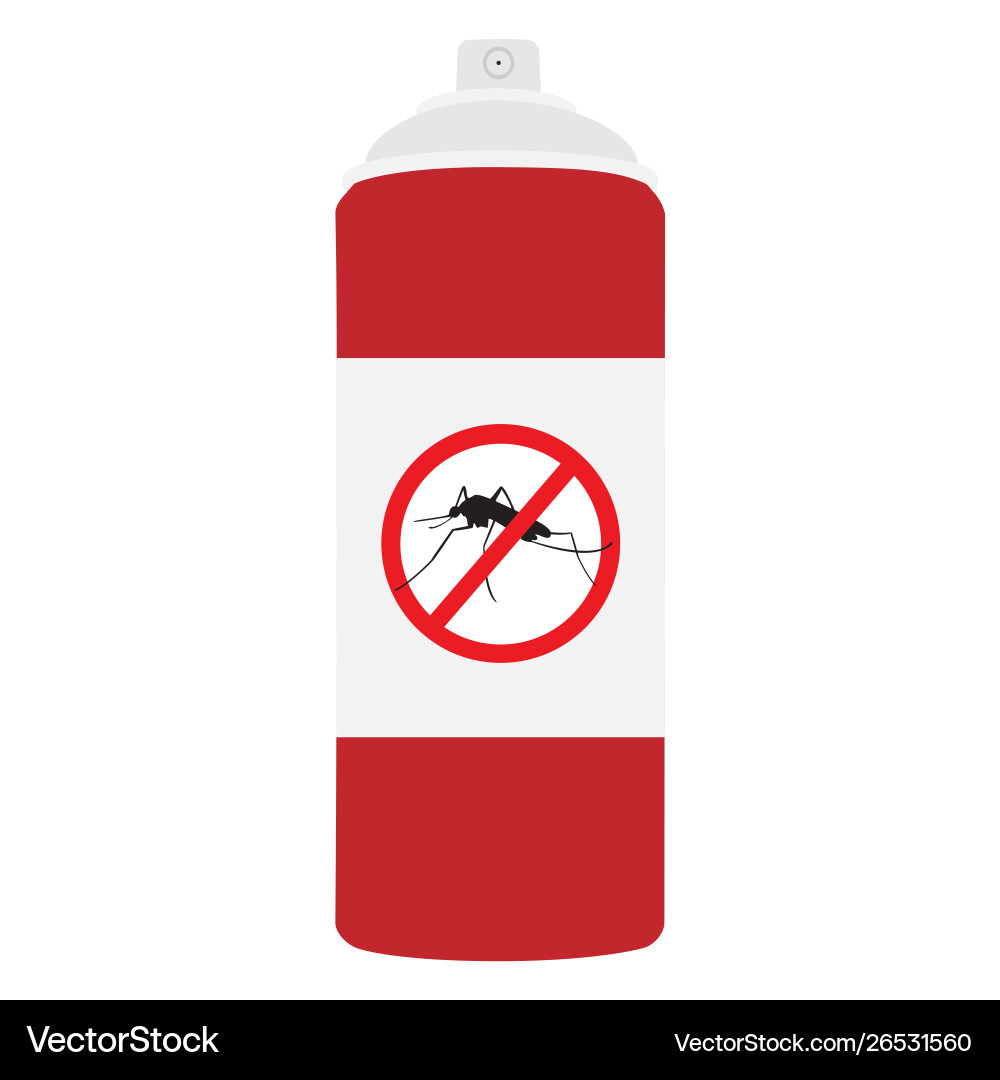 Mosquito spray bottle icon insect stop Royalty Free Vector