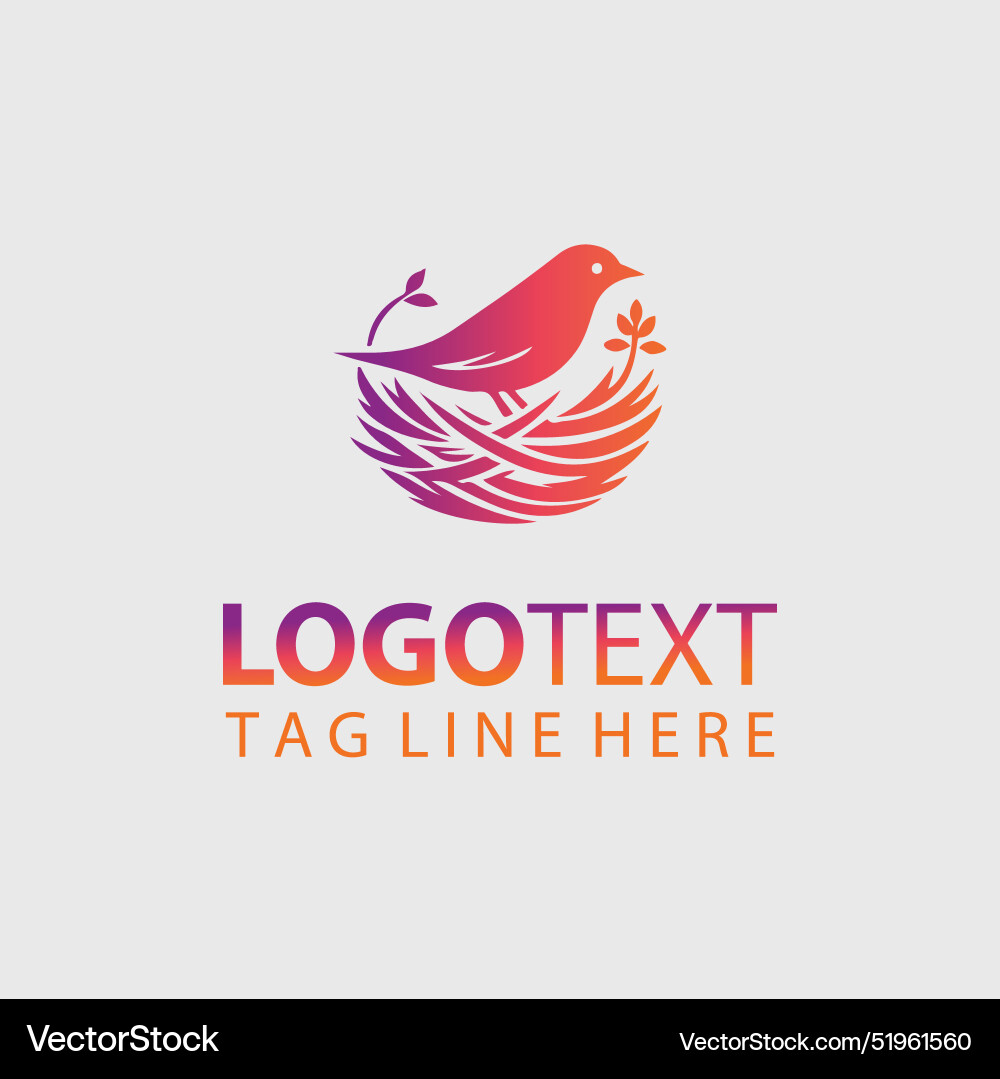 Nesting bird logo Royalty Free Vector Image - VectorStock