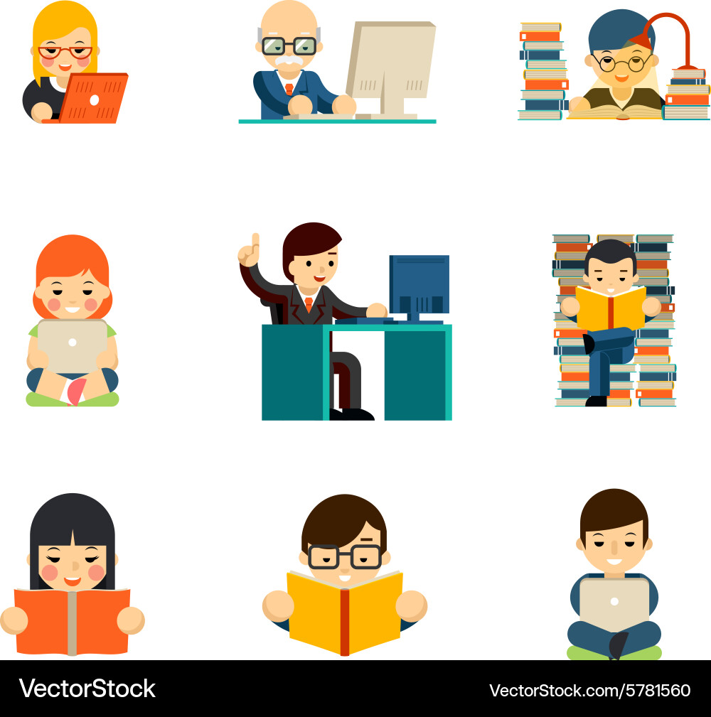 People Using Computers Royalty Free Vector Image