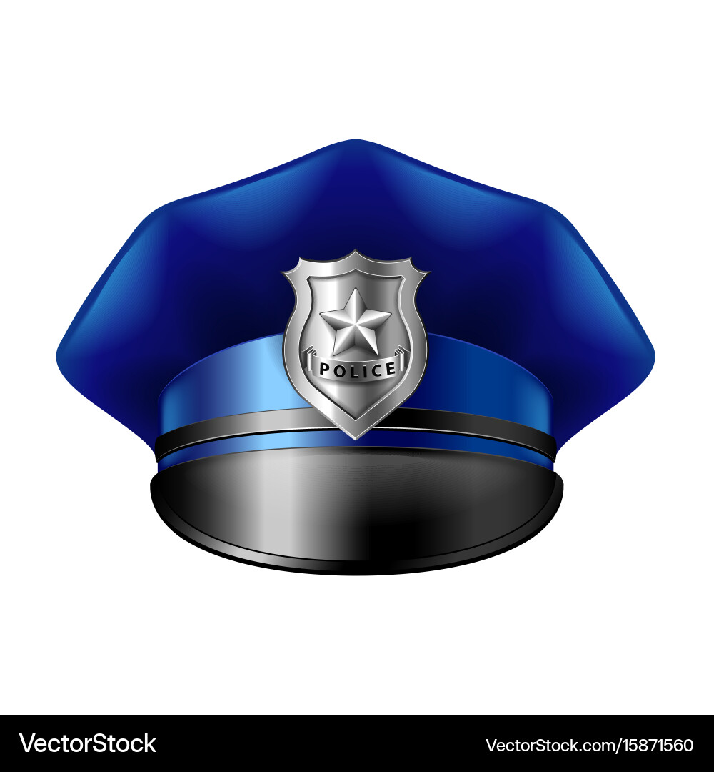 Police hat isolated on white Royalty Free Vector Image