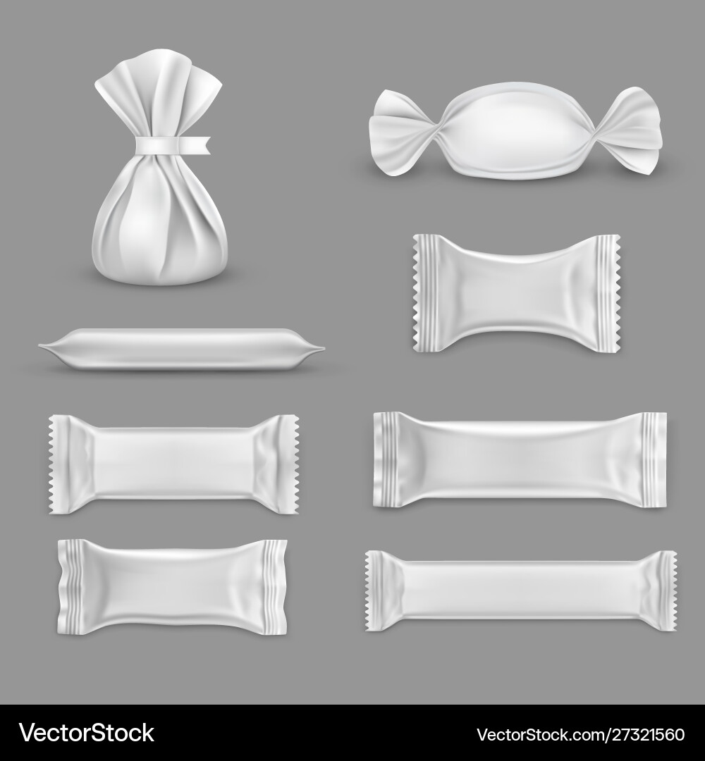 Set isolated blank wrap for candy chocolate Vector Image