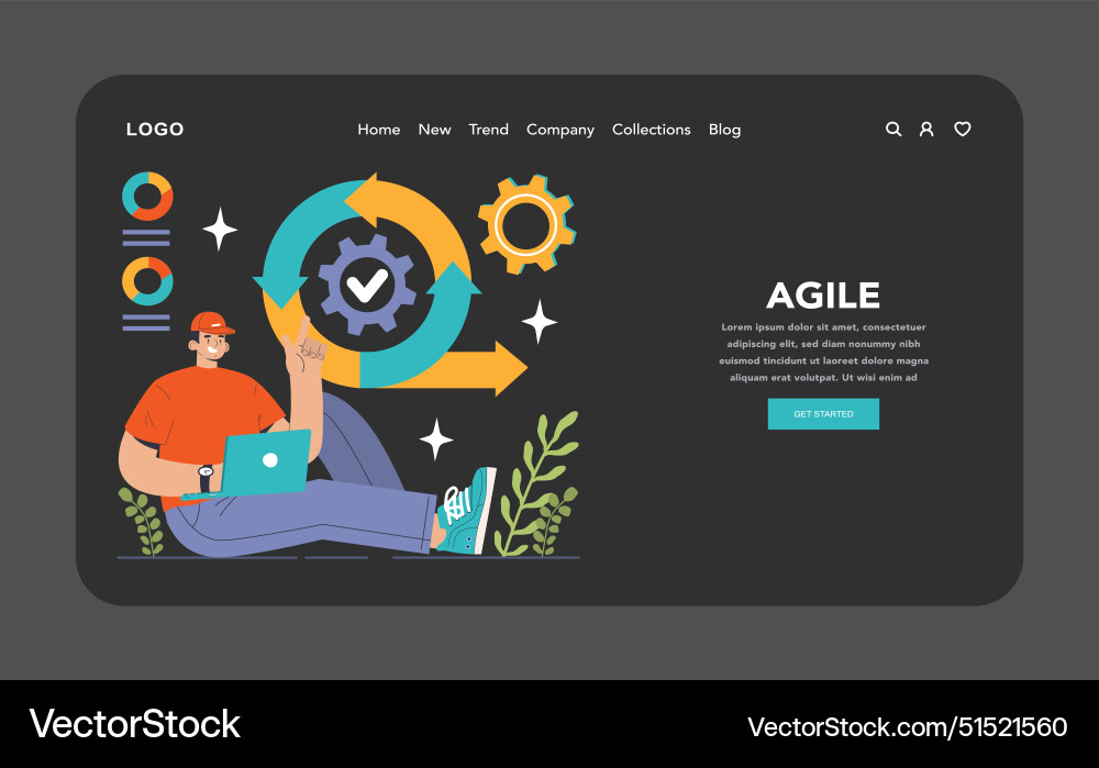 Software development web banner or landing page Vector Image Software development web banner or landing page Vector Image