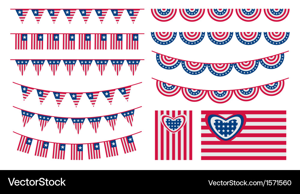 Usa bunting and flags Royalty Free Vector Image