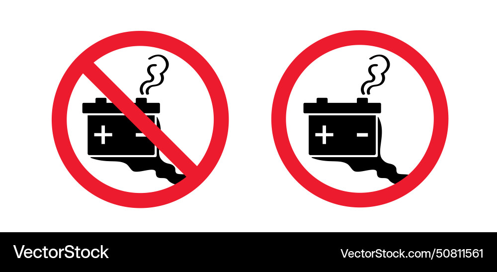 Battery acid leaking batteries leak Royalty Free Vector