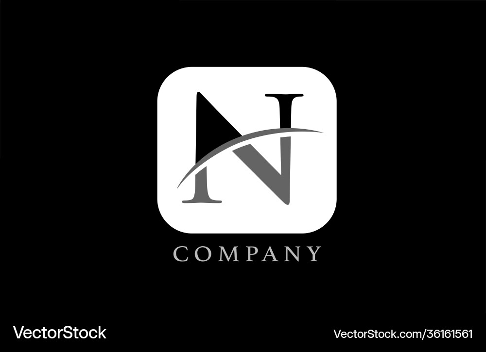 Black and white n alphabet letter logo – Royalty-Free Vector | VectorStock