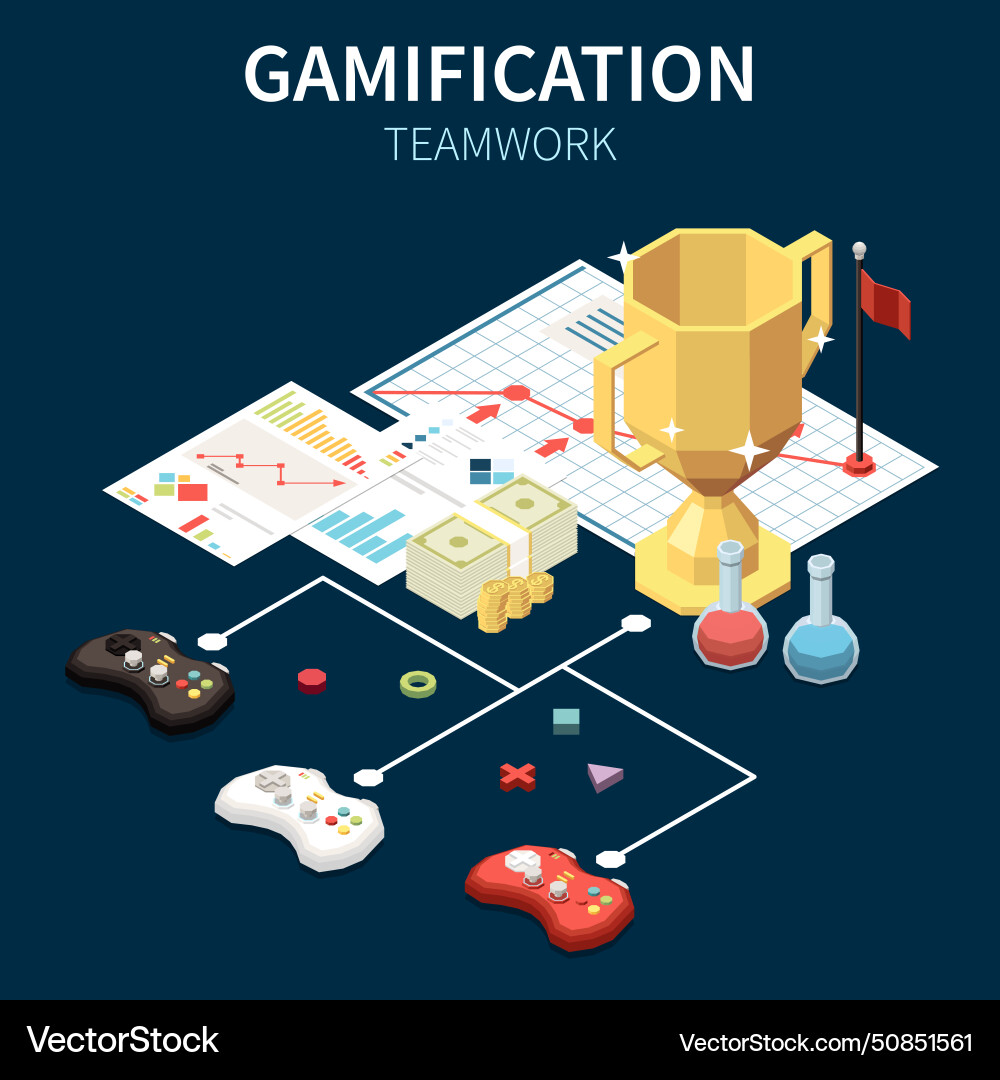 Business gamification concept Royalty Free Vector Image