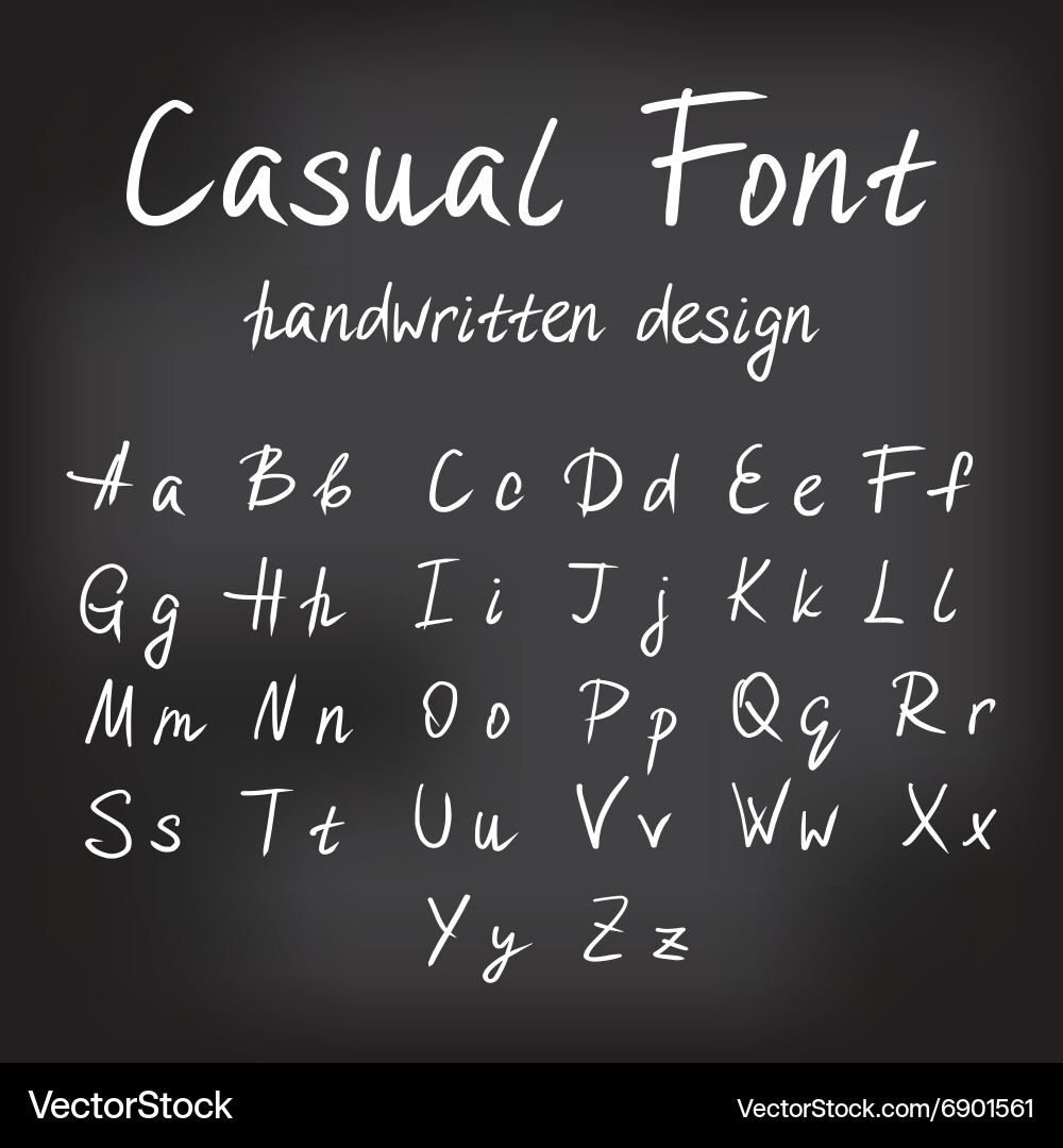 Casual handwritten font design Royalty Free Vector Image
