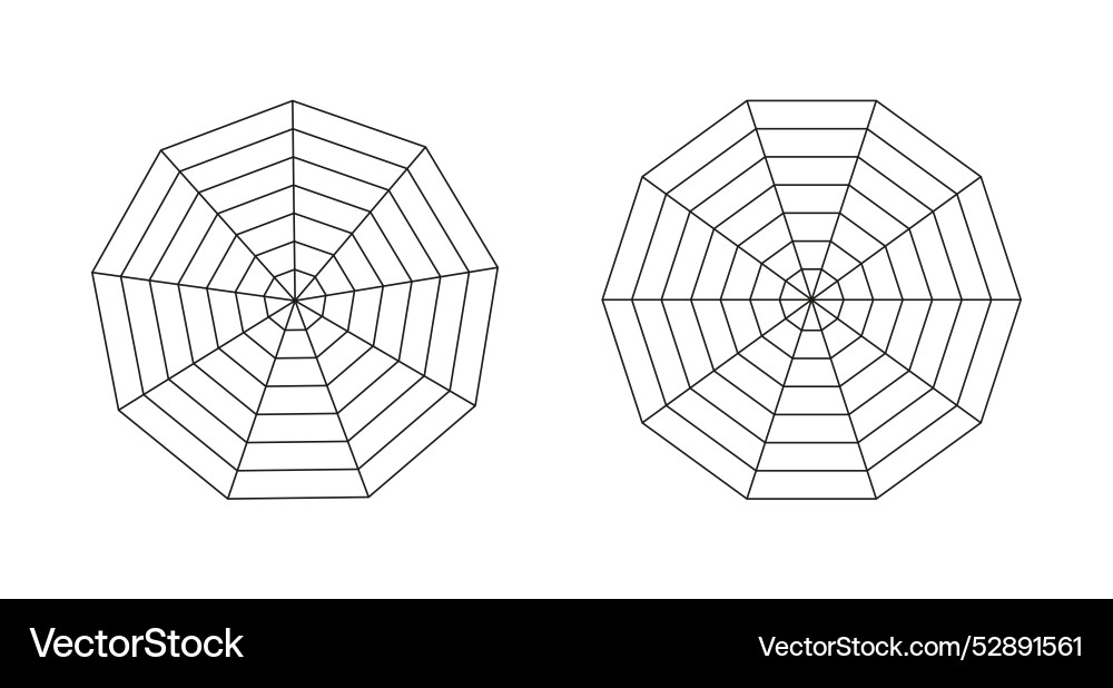 Decagon enneagon grid with segments Royalty Free Vector