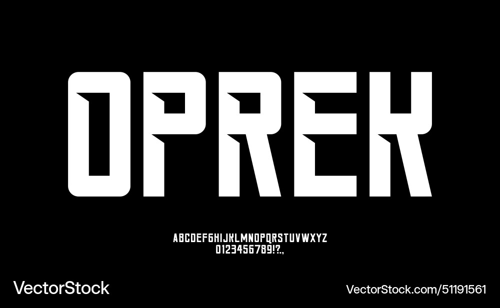 High urban condensed modern font Royalty Free Vector Image