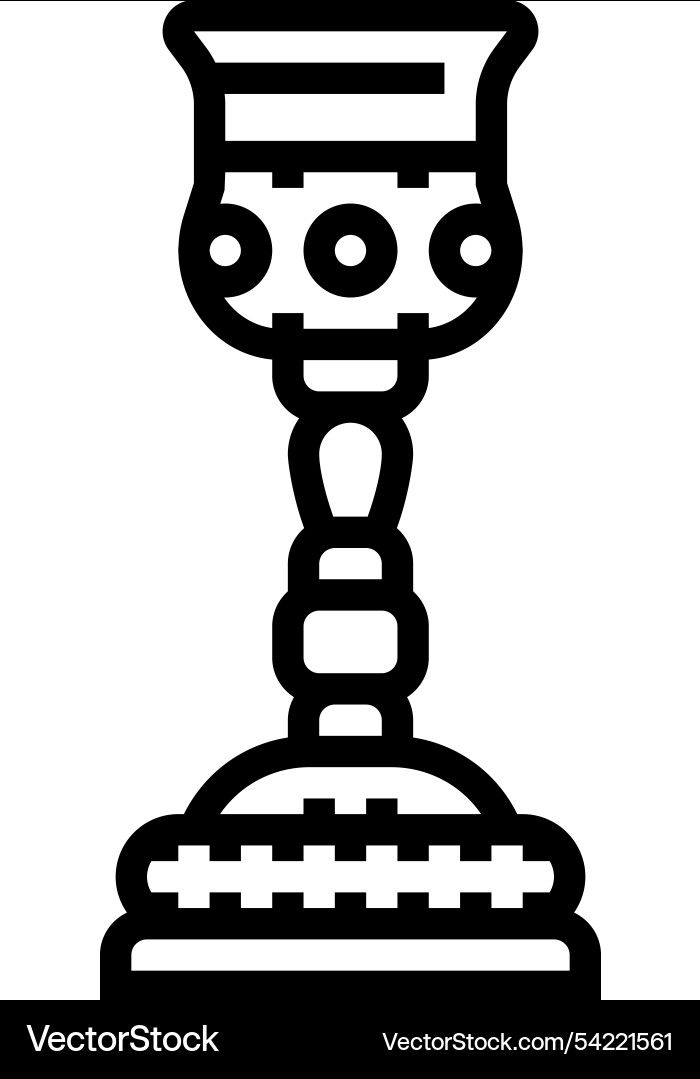 Holy chalice byzantine line icon Royalty Free Vector Image