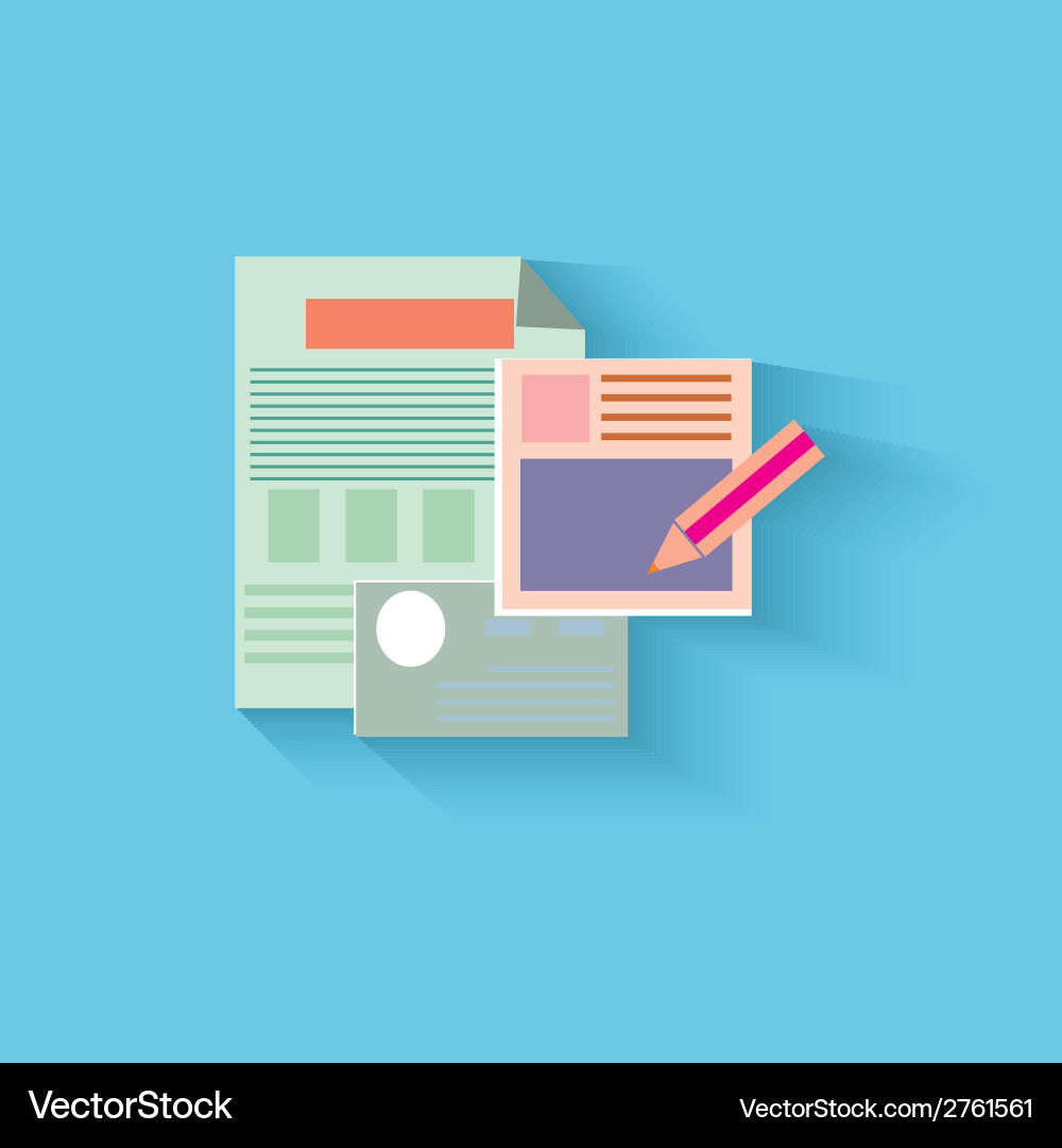 Icon of notepad and pencil Royalty Free Vector Image