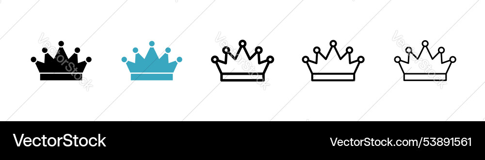 Krone Icon Set Lizenzfreies Vektorbild - VectorStock