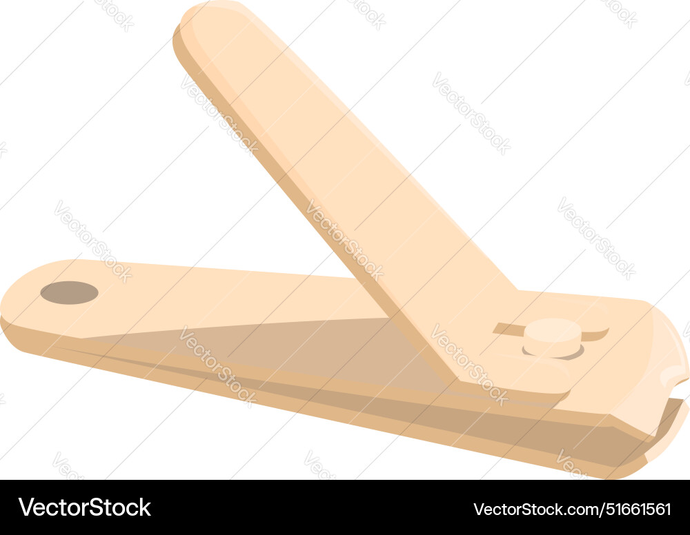 Metal nail clipper lying open showing blades Vector Image