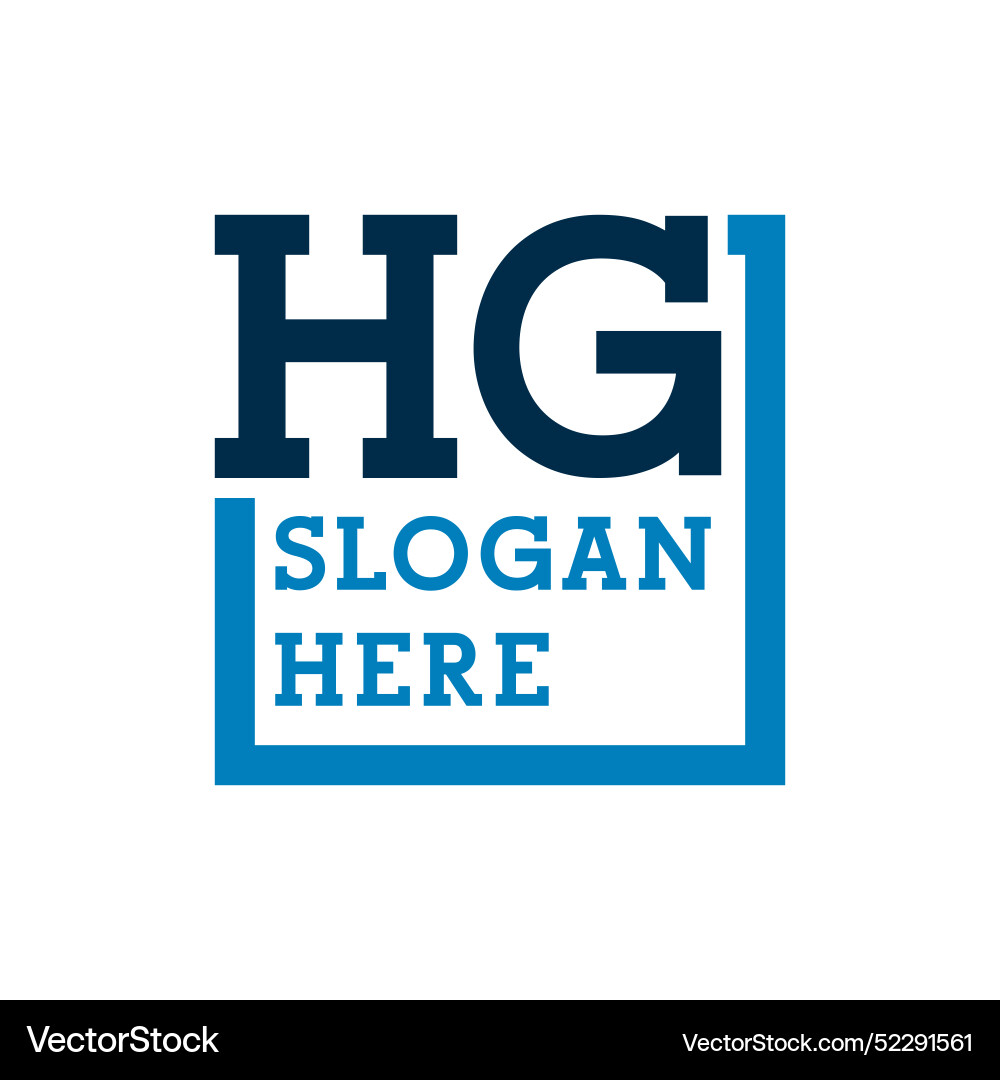 Minimal initials logo letters h and g hg initial Vector Image