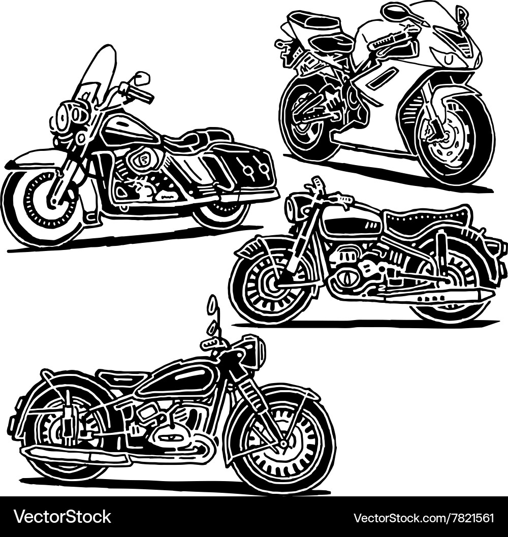 Motorcycles set Royalty Free Vector Image - VectorStock