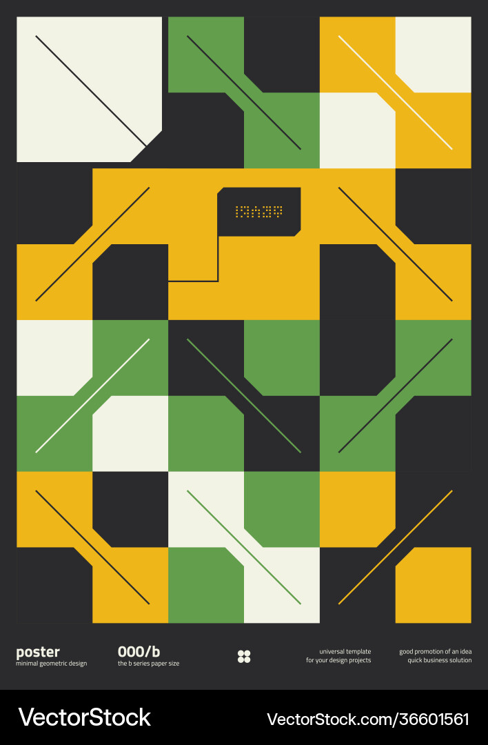 Neomodern poster design layout with abstract Vector Image