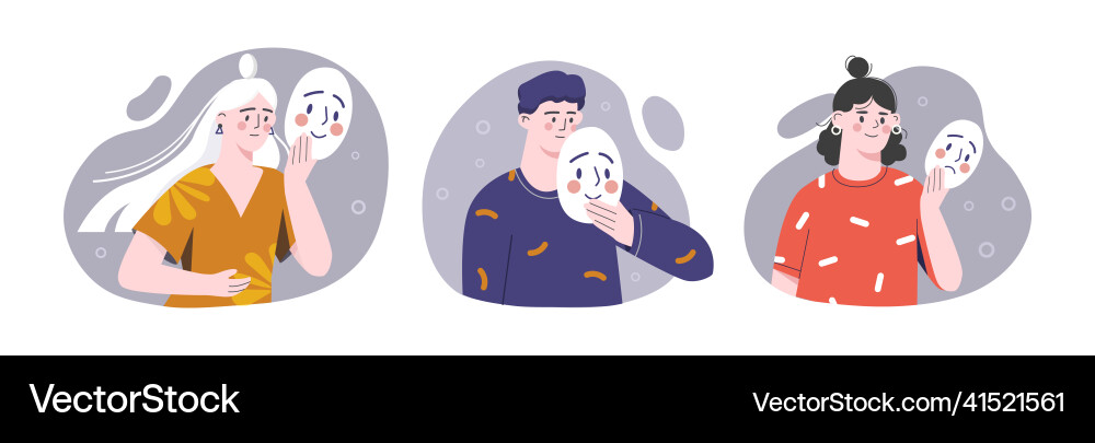 Set of emotion Royalty Free Vector Image - VectorStock