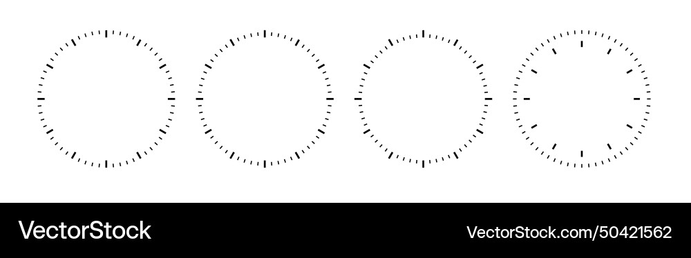 Clock face circle speedometer or chrono meter dot Vector Image