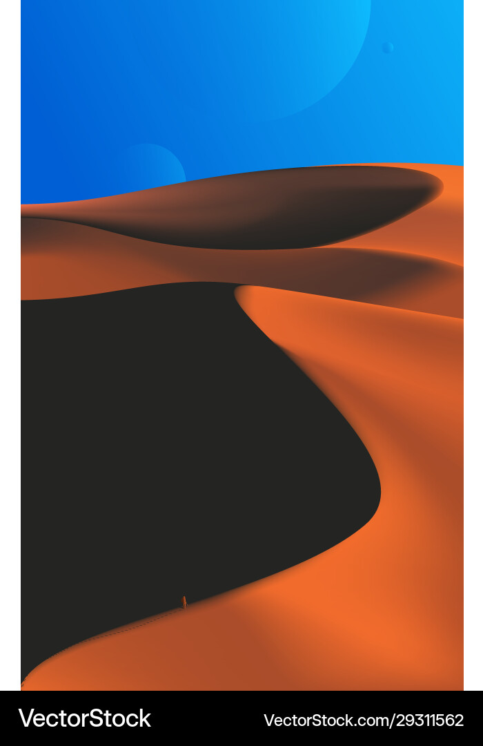 Desert scenery art Royalty Free Vector Image - VectorStock