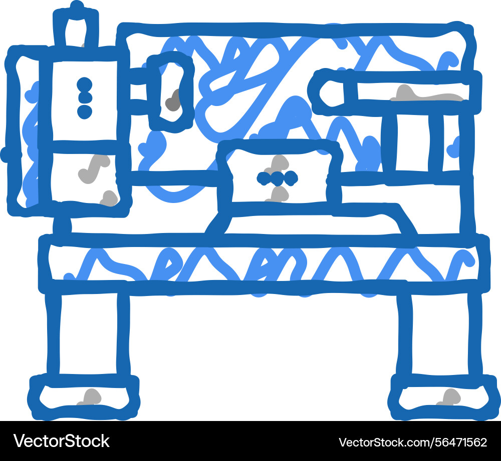 Lathe machine icon doodle Royalty Free Vector Image