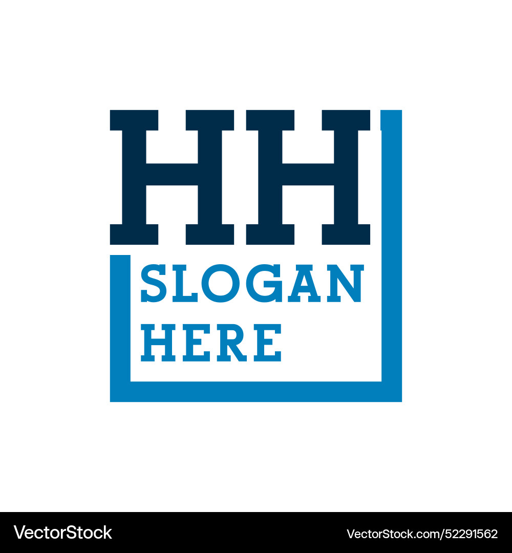 Minimal initials logo letters h and hh initial Vector Image