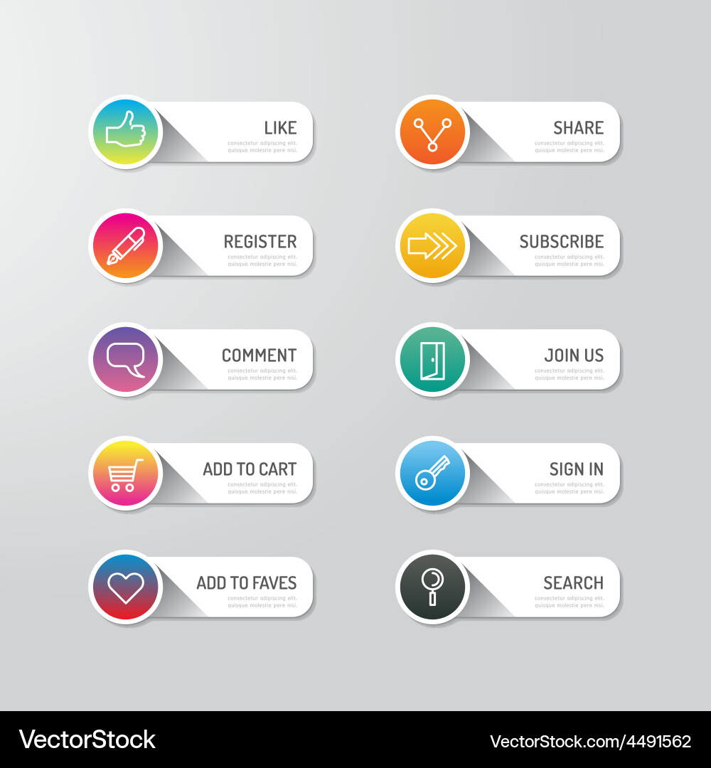 Modern banner button with social icon design optio