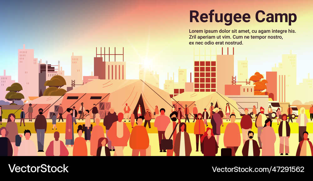 Refugee Camp Humanitarian Aid Royalty Free Vector Image