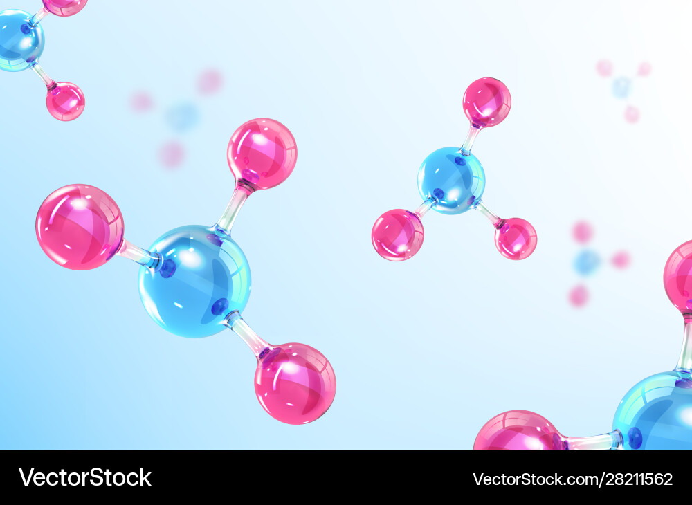 Transparent molecule model Royalty Free Vector Image