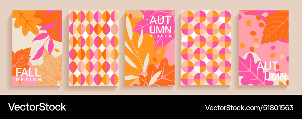 Autumn themed bright covers Royalty Free Vector Image