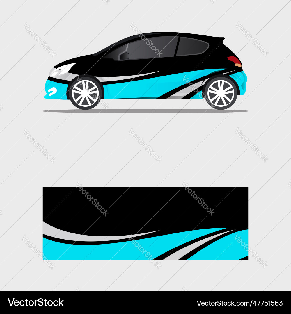 Blue Wave Car Wrap Decal Royalty Free Vector Image
