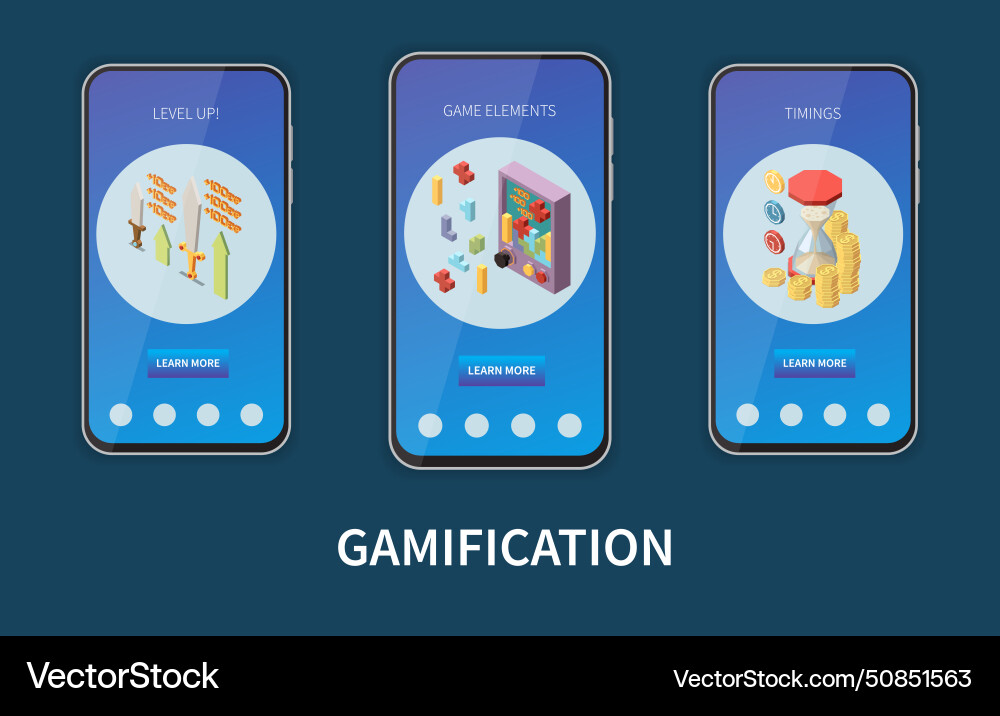 Business gamification banners Royalty Free Vector Image