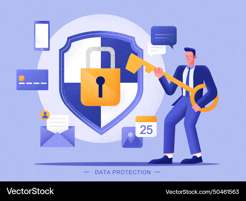 Data protection concept Royalty Free Vector Image