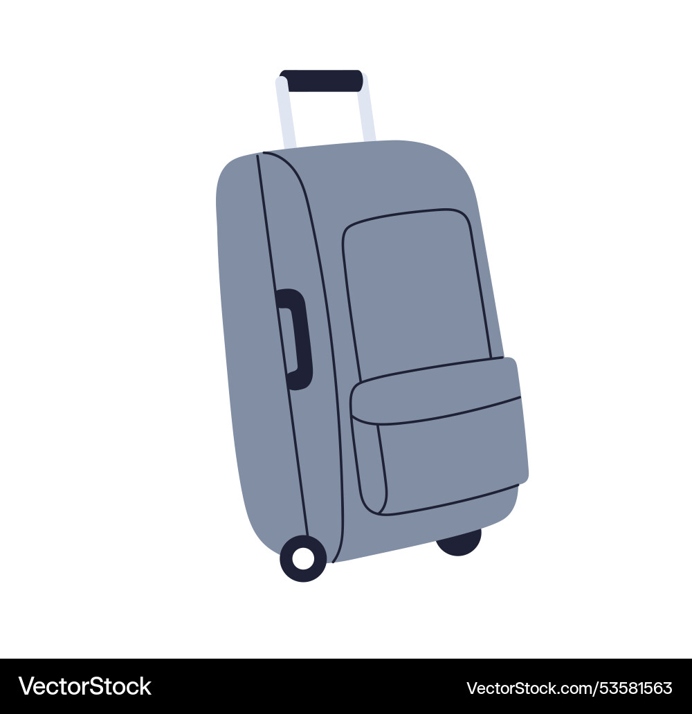 Hand luggage baggage with handle and spinner Vector Image