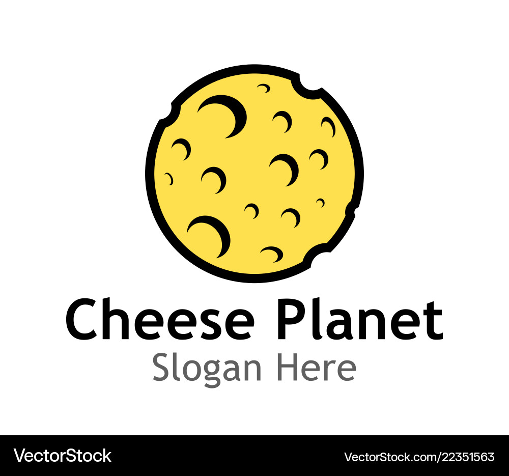 Logo of cheese planet Royalty Free Vector Image