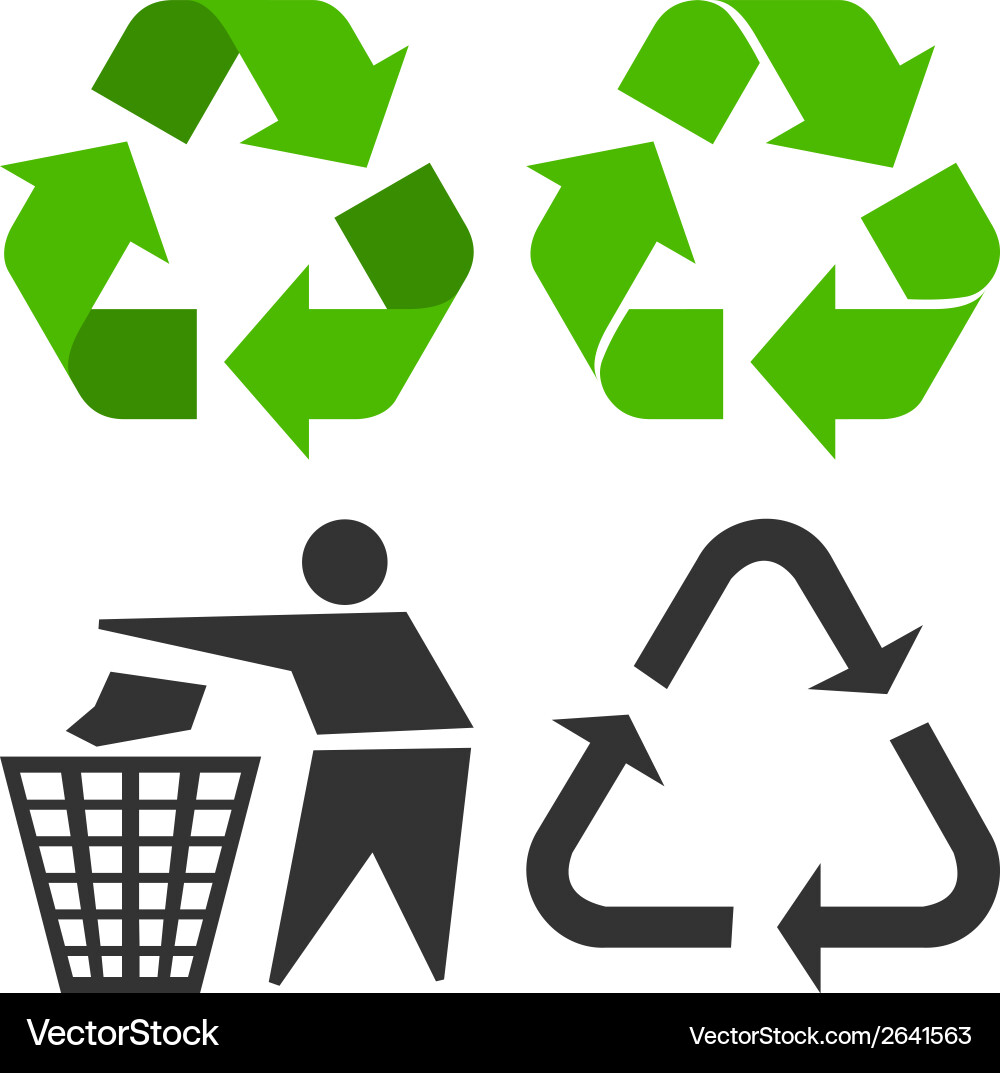 Recycling Symbols Collection Royalty Free Vector Image