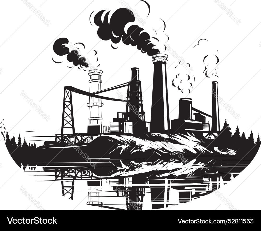 Riverchoke water and air pollution logo design Vector Image