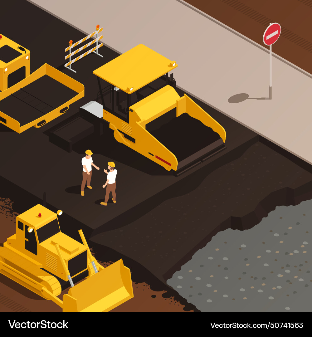 Road surface construction composition Royalty Free Vector
