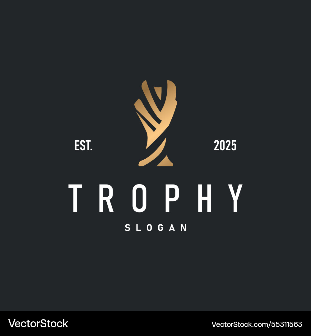 Trophy logo design tournament symbol silhouette Vector Image