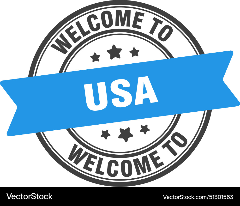 Welcome to usa stamp round sign Royalty Free Vector Image