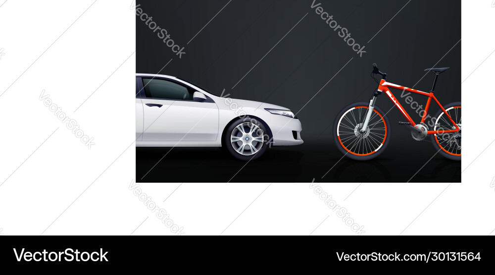 Bicycle and car 01 Royalty Free Vector Image - VectorStock