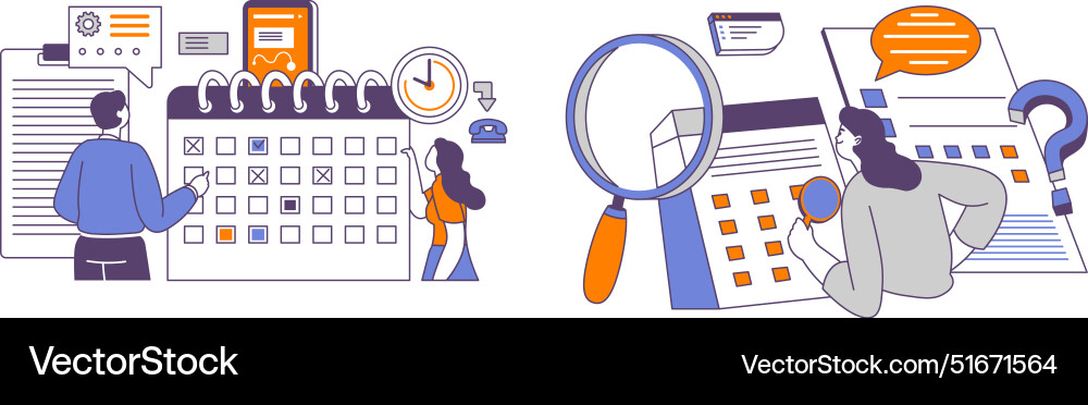 Calendar and time management Royalty Free Vector Image