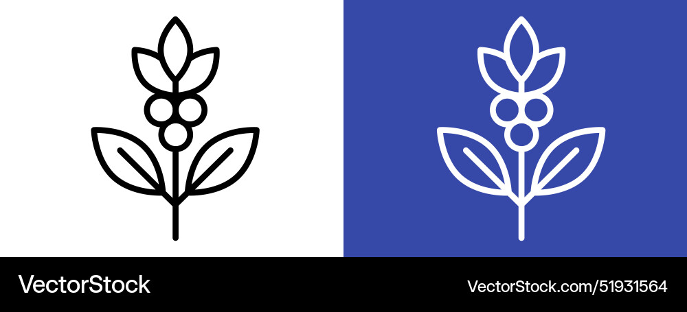 Coffee plant icon for agricultural Royalty Free Vector Image